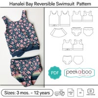 Swimsuit Sewing Pattern , One-piece Children's Swimwear PDF Sewing ...