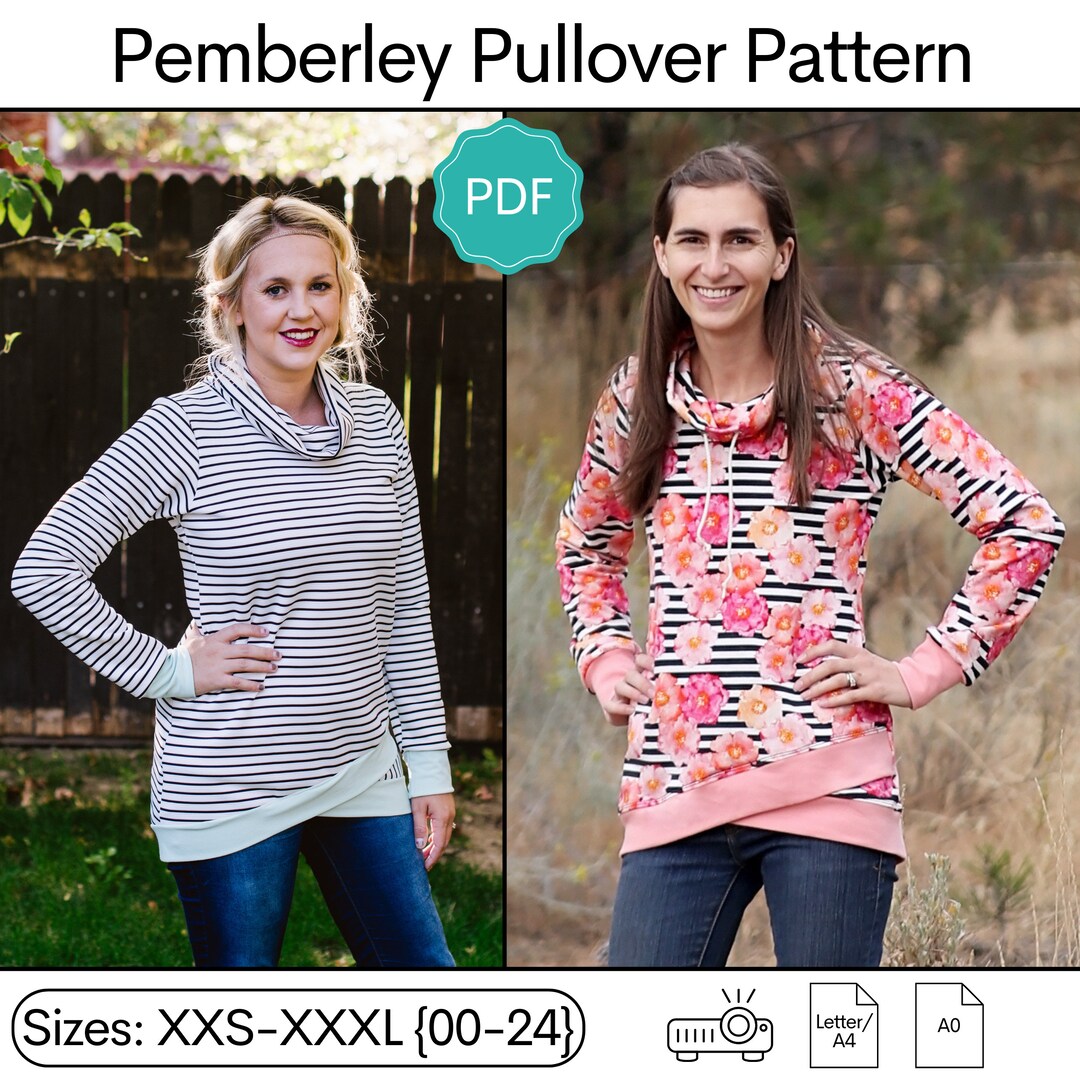 Pemberley Pullover PDF Sewing Pattern for Women: Sweatshirt Pattern ...