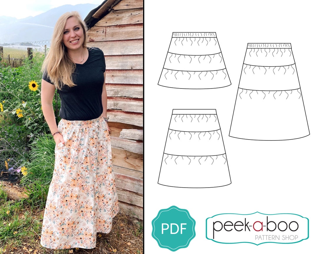 Women's Tiered Skort Sewing Pattern - Etsy