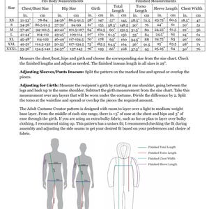 Adult Costume Creator Pattern - Etsy