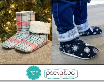 Pattern House Slippers, Easy Sewing Pattern, Adult Indoor Shoes, Full ...