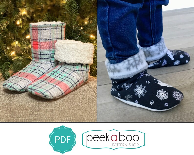 Snowbound Slipper Boots Sewing Pattern - Etsy