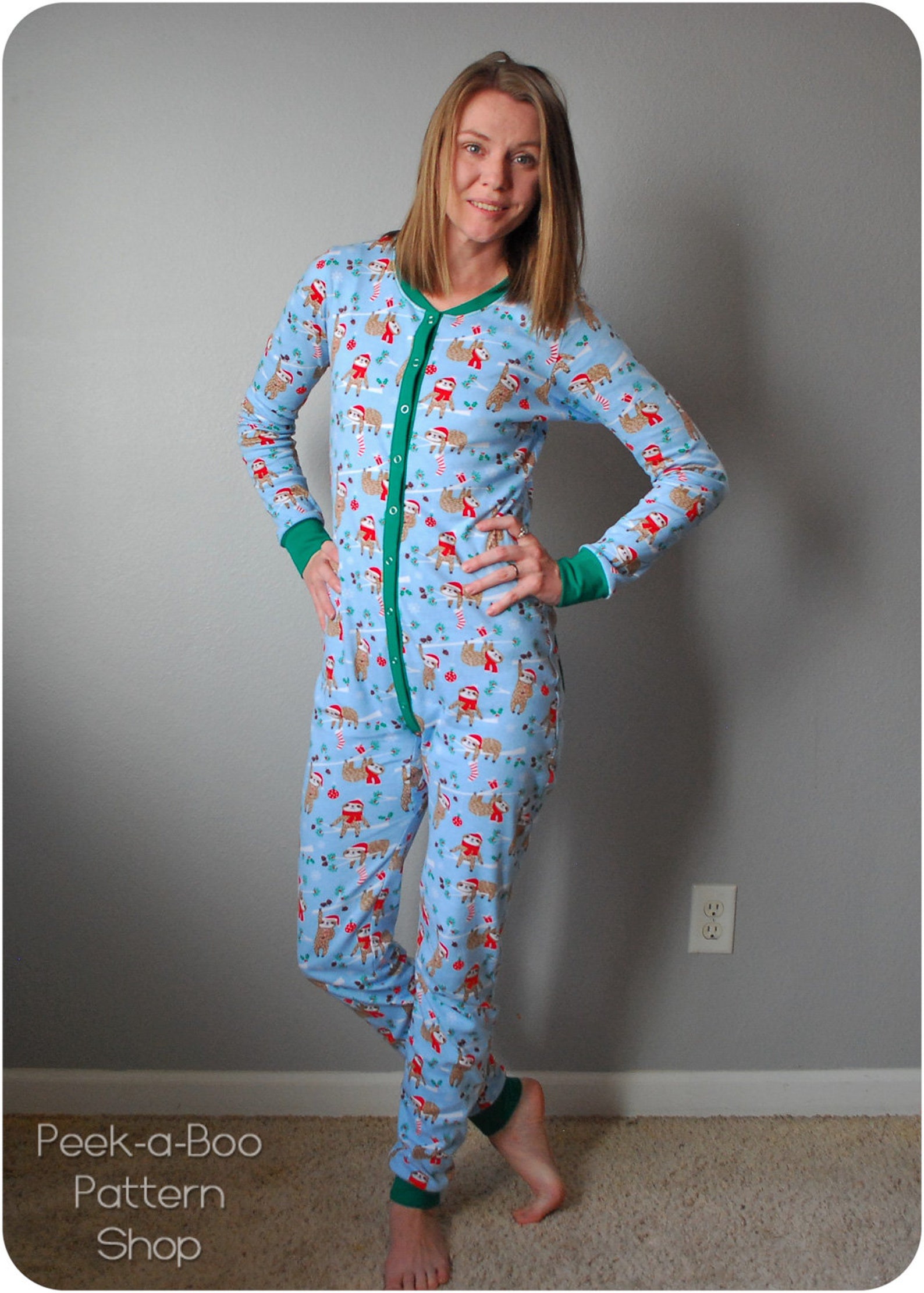 Adult Long Johns PDF Sewing Pattern: Adult One-piece Pajamas, Adult ...