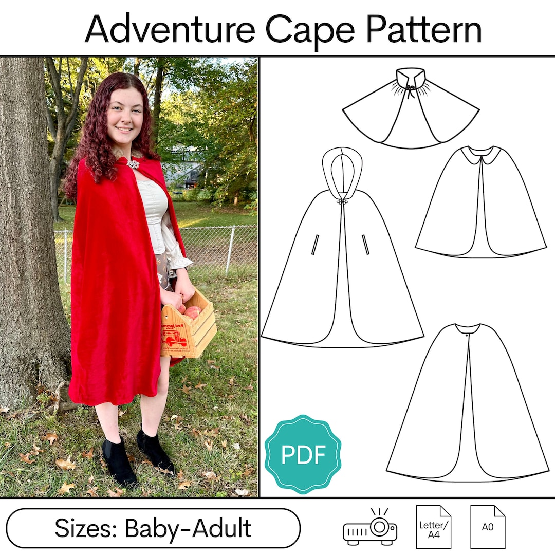 Adventure Cape Sewing Pattern | Cloak Sewing Pattern - Etsy