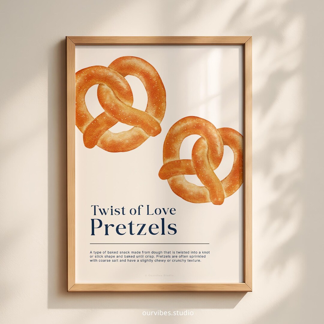 Pretzel Wall Art Printable | Bakery Definition Print | Minimal Kitchen ...