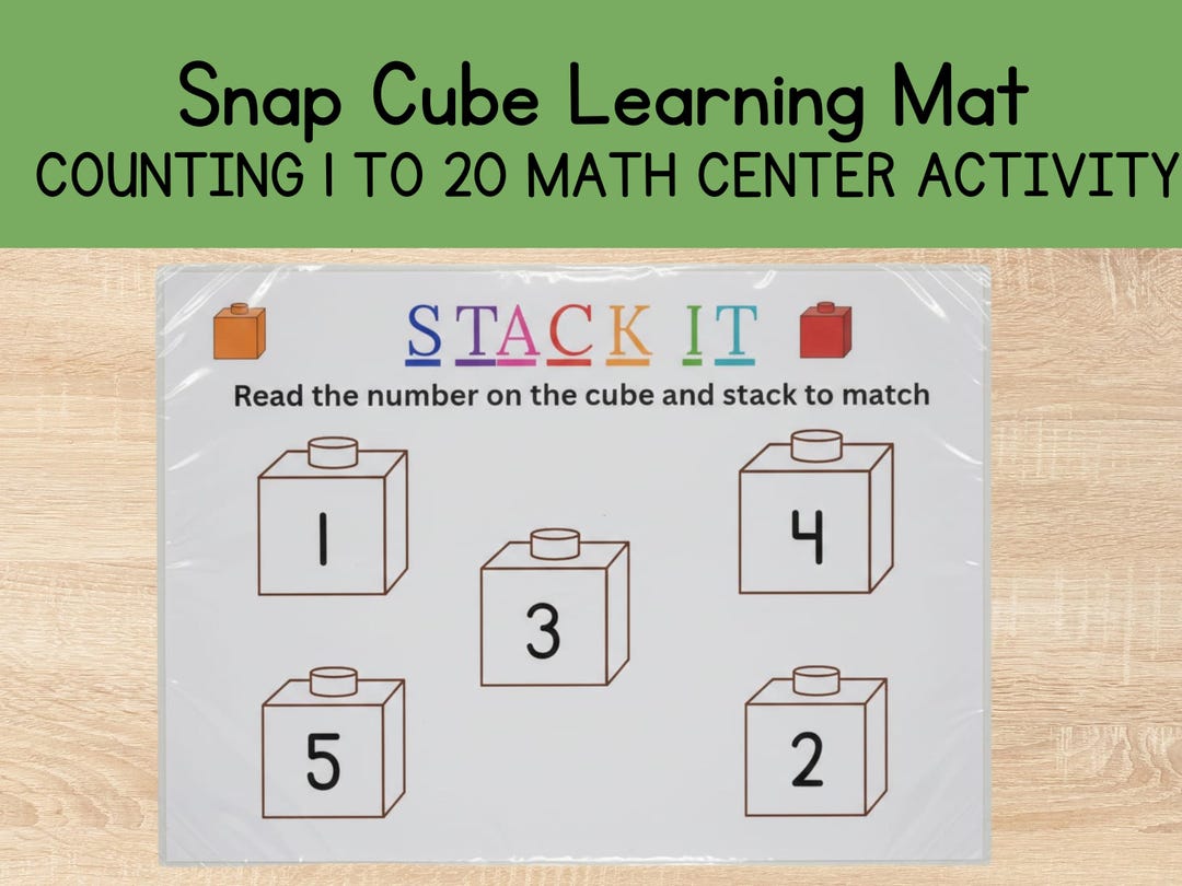 Snap Cube Counting Mats 1-20 – Preschool Math Activity (printable PDF ...