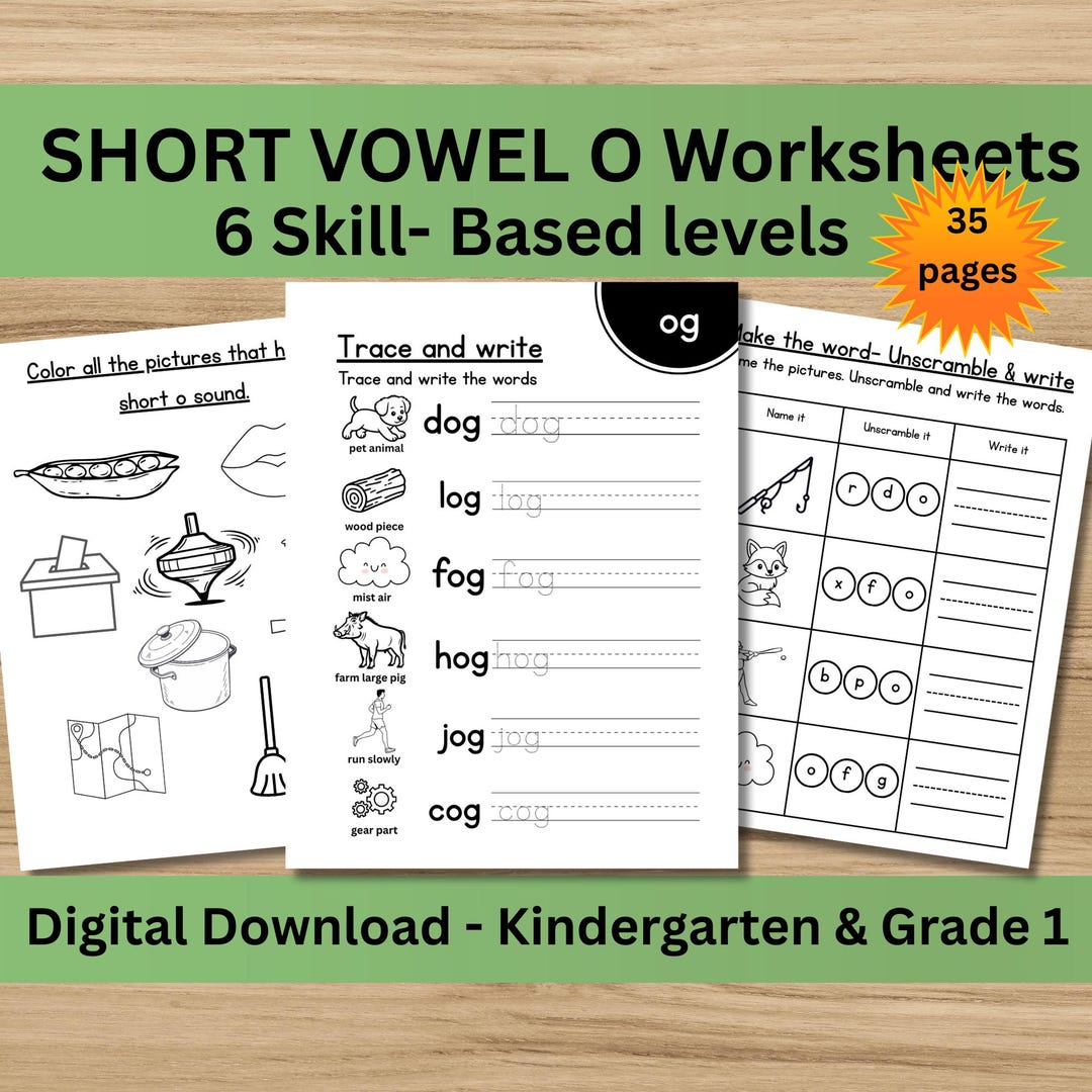 Short Vowel O Worksheets | Phonics Worksheets Kindergarten | CVC Words ...