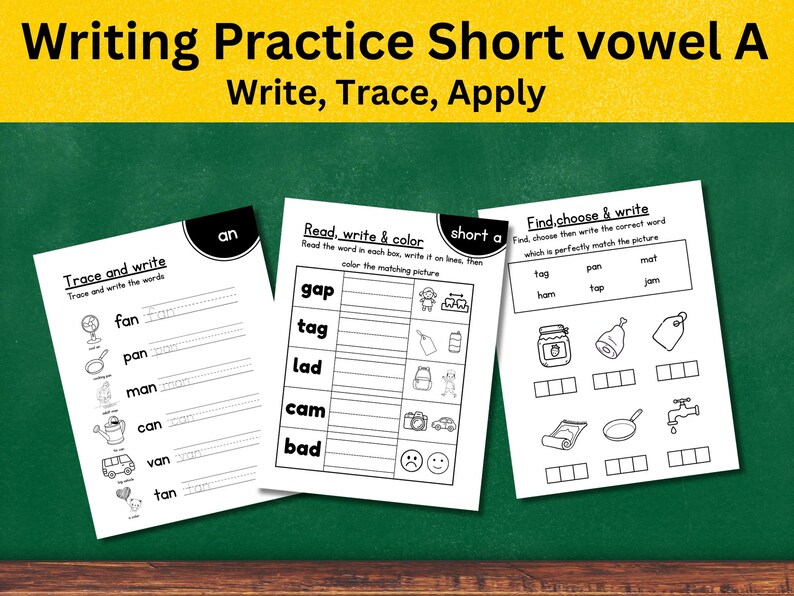 Short Vowel A Worksheets | CVC Words Phonics Pack | Skill-based Reading ...
