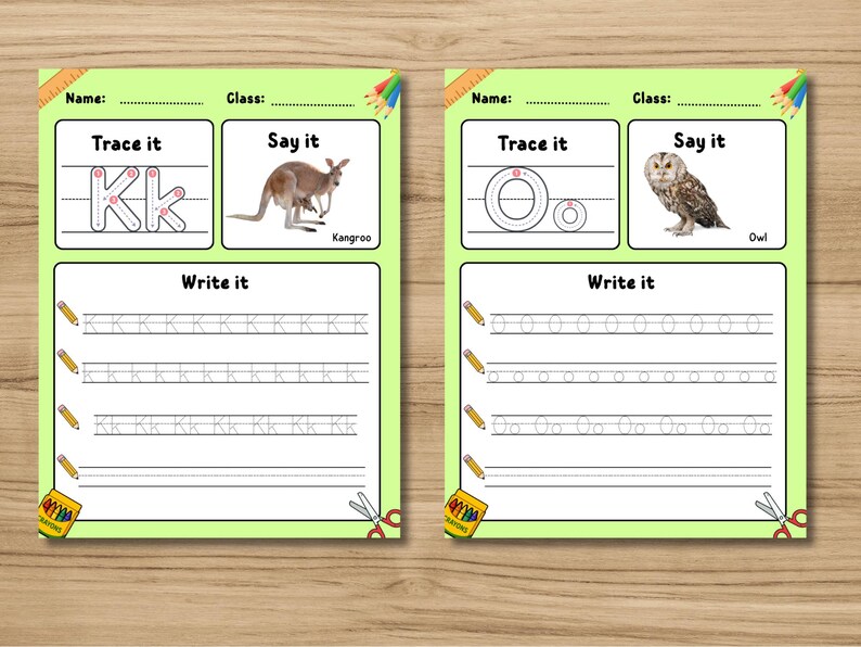Animal Alphabet Tracing Worksheets A-Z – Preschool Handwriting Practice ...