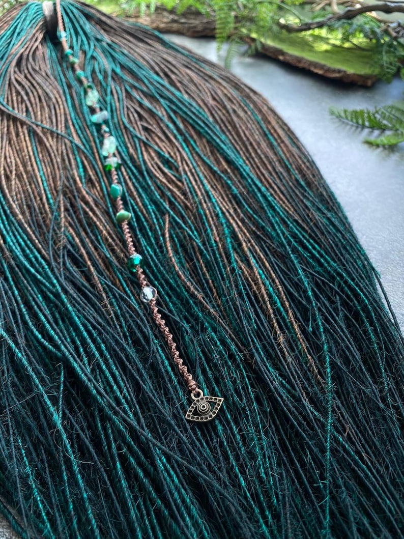 Smooth Very Thin Micro Dreadlock Extensions: 3-5 Mm Thick Brown Green ...