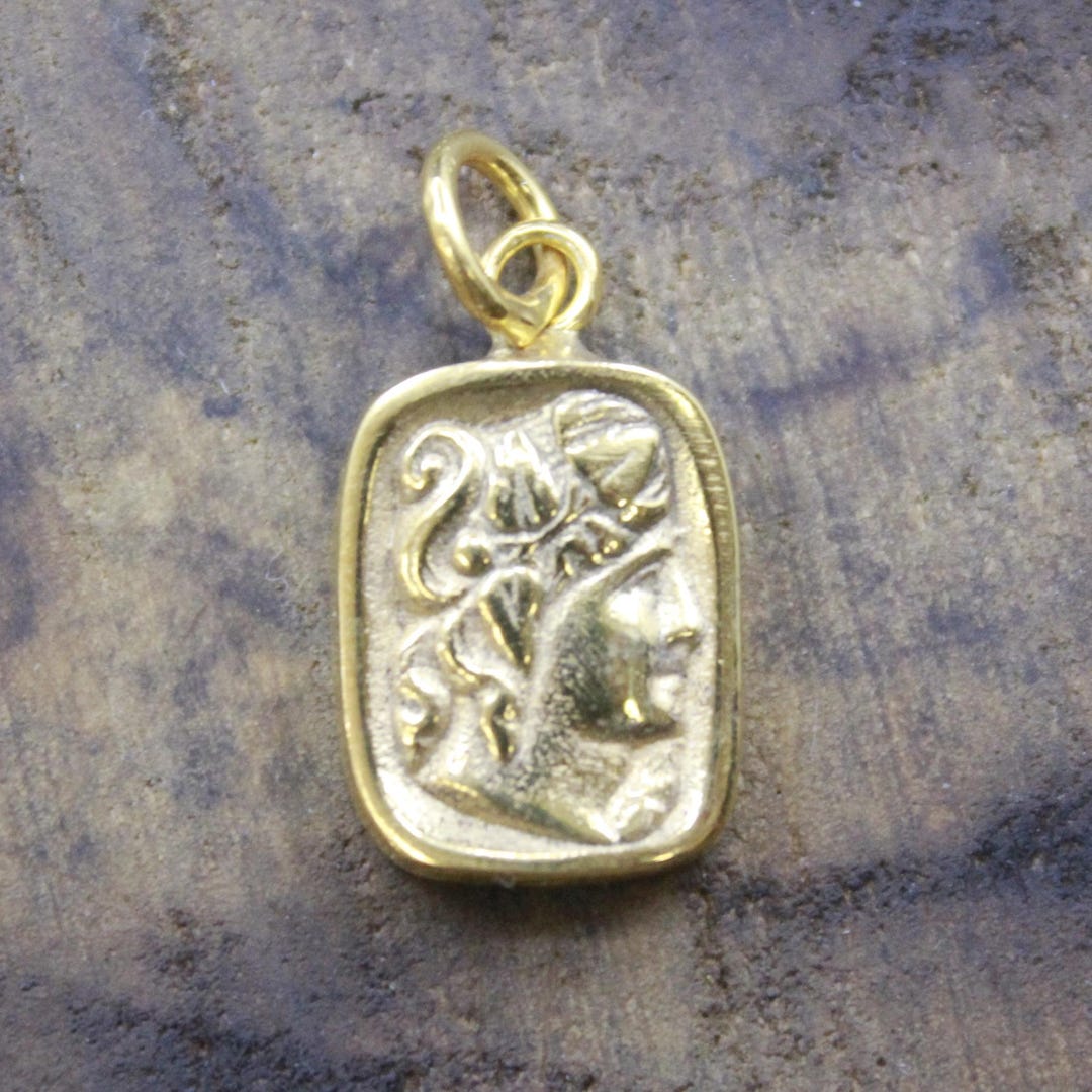 Aphrodite Ancient Roman Bronze Coin Pendant: Sterling Silver Intaglio ...