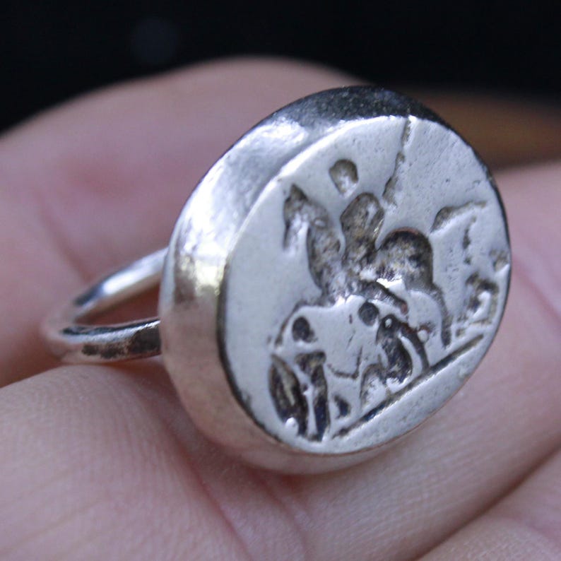Handmade Bronze Roman Coin Replica Ring: Sterling Silver Band Ring - Etsy