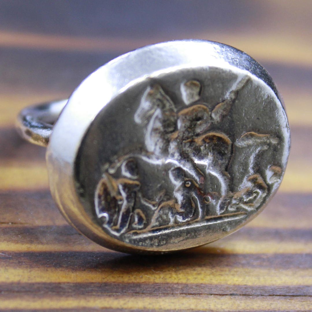Handmade Bronze Roman Coin Replica Ring: Sterling Silver Band Ring - Etsy