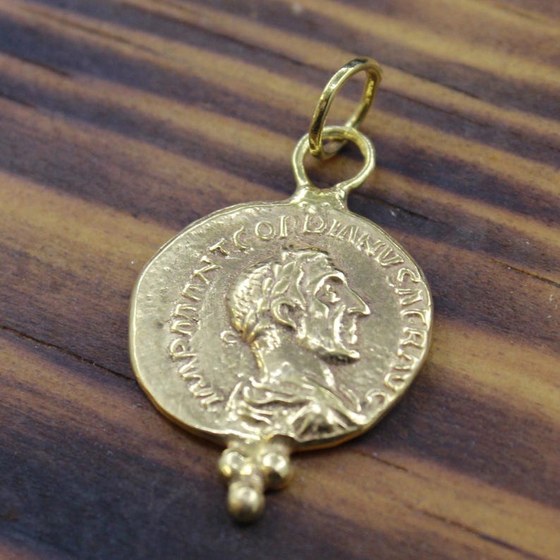 Handmade Bronze Roman Julius Caesar Coin Pendant: Intaglio Sterling ...