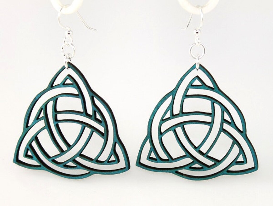 Trinity Knot Laser Cut Wood Earrings - Etsy