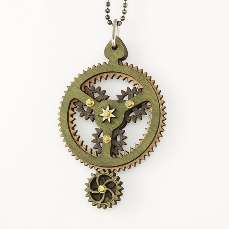 Silver Gear Necklace - Etsy