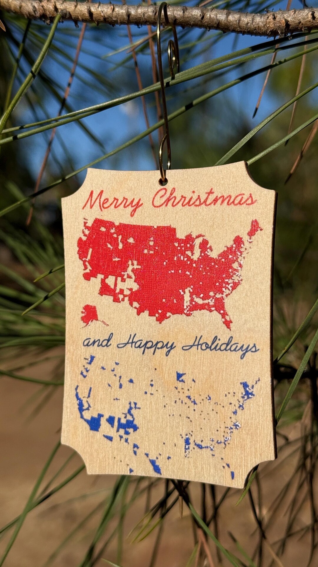 Merry Christmas 2024 Election Map Ornament - Etsy