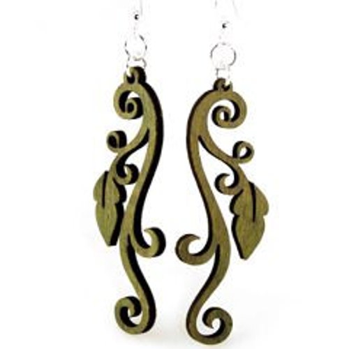 Scroll Work Laser Cut Wood Earrings - Etsy
