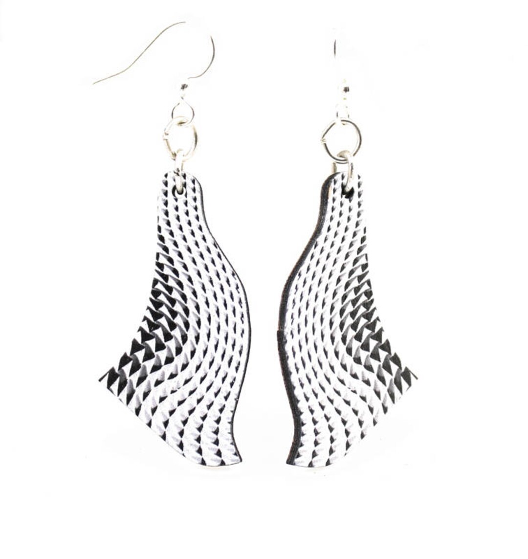 Geometric Wave Earrings Laser Cut Wood Super Light Weight Earrings - Etsy