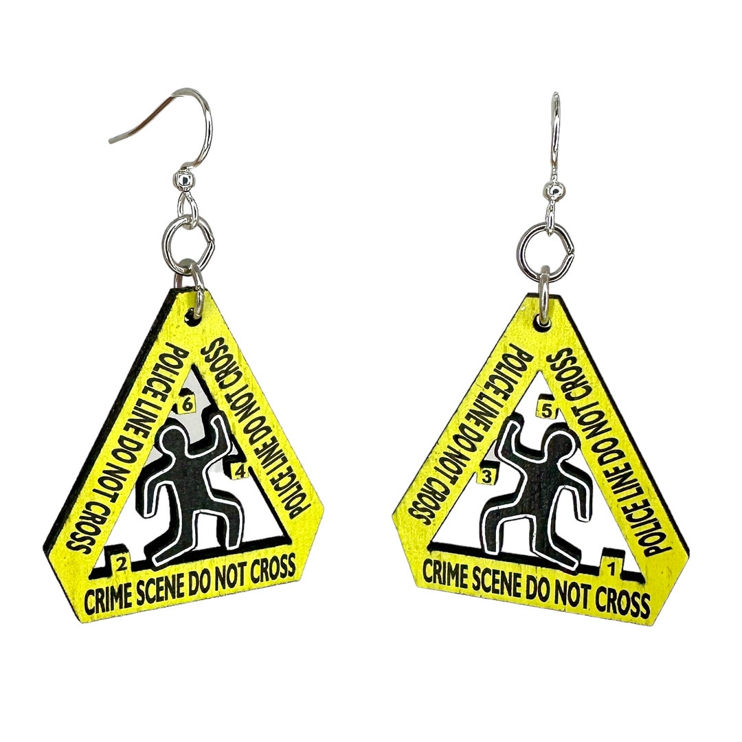 Crime Scene Earrings #1768 - Etsy