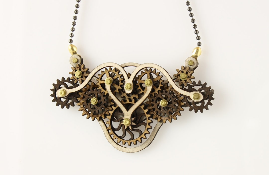 Steampunk - Kinetic Wing Gear Pendant #6004H - Gears Move - Etsy