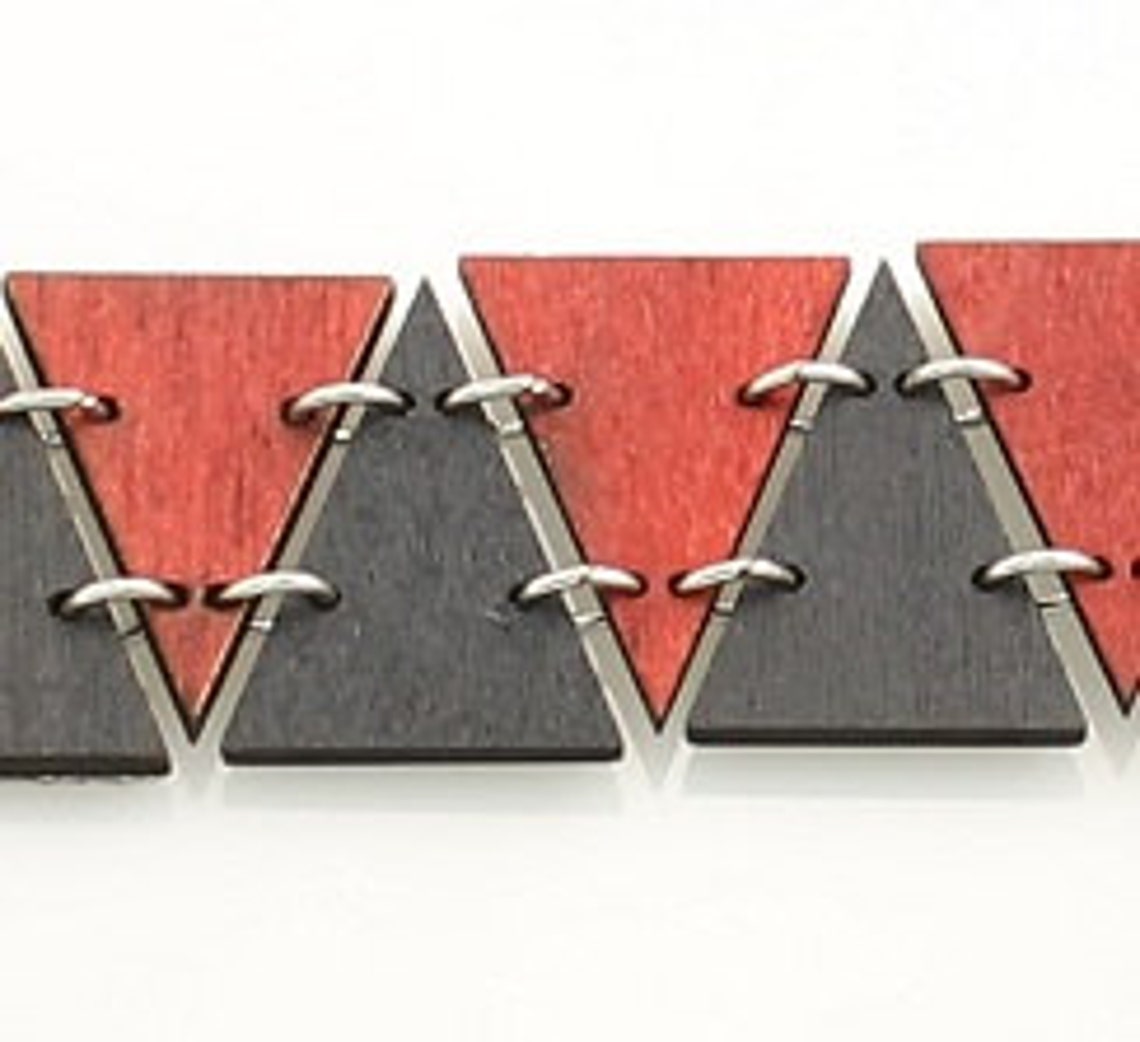 Wood Triangle Bracelet #7502 - Made in USA - Etsy