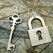 Lock and Key Earring Set Laser Cut Wood Earrings - Etsy