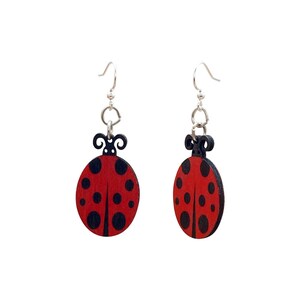 Cute Small Lady Bug Earrings Made From Sustainable Materials - Etsy
