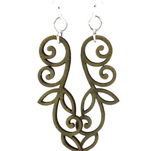 Scroll Work Laser Cut Wood Earrings - Etsy