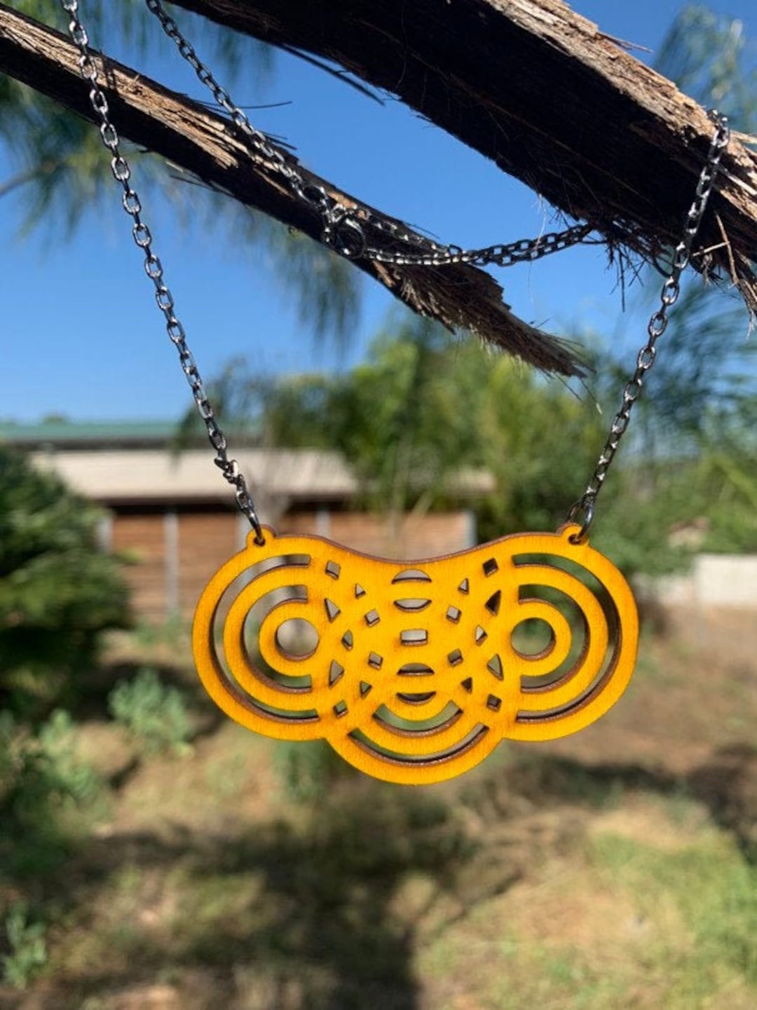 Overlapping Circles Necklace - Laser Cut Wood Necklace #6127 - Etsy