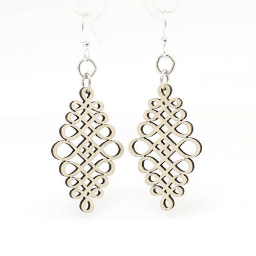 Scroll Work Laser Cut Wood Earrings | Etsy