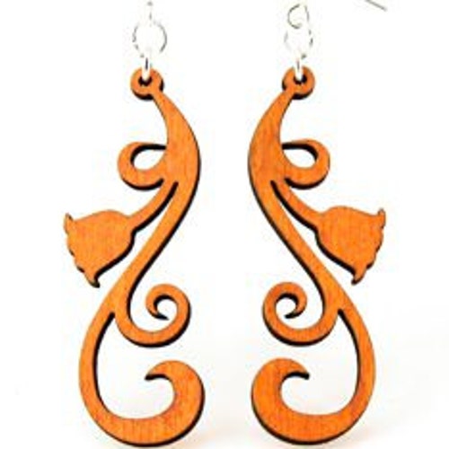 Scroll Work Laser Cut Wood Earrings | Etsy