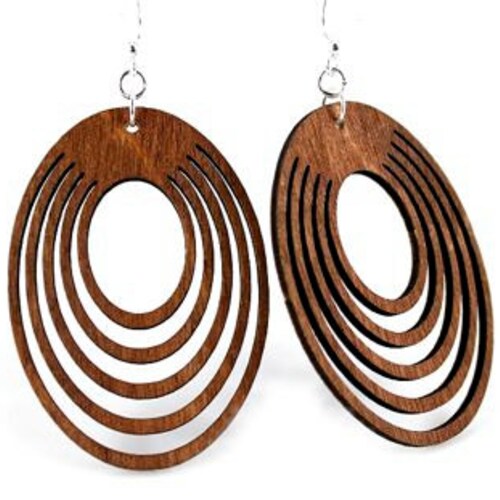 Sunflower Earrings Laser Cut From Reforested Wood Etsy