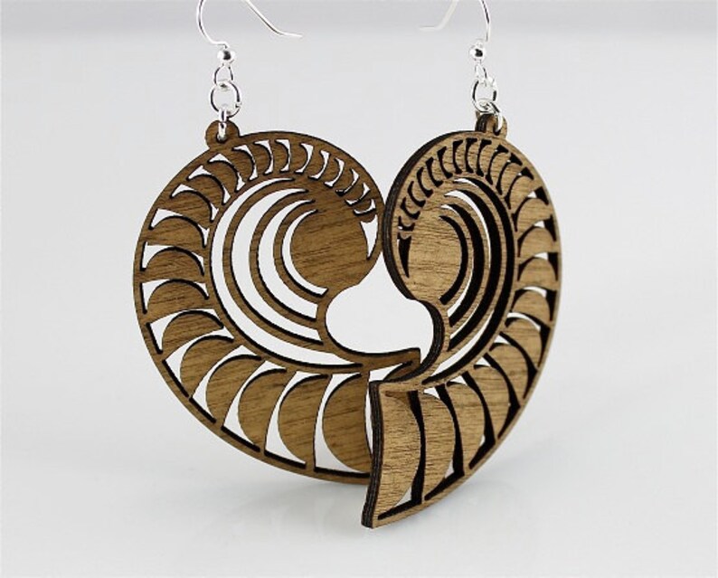 Conch Shell Wood Earrings - Etsy