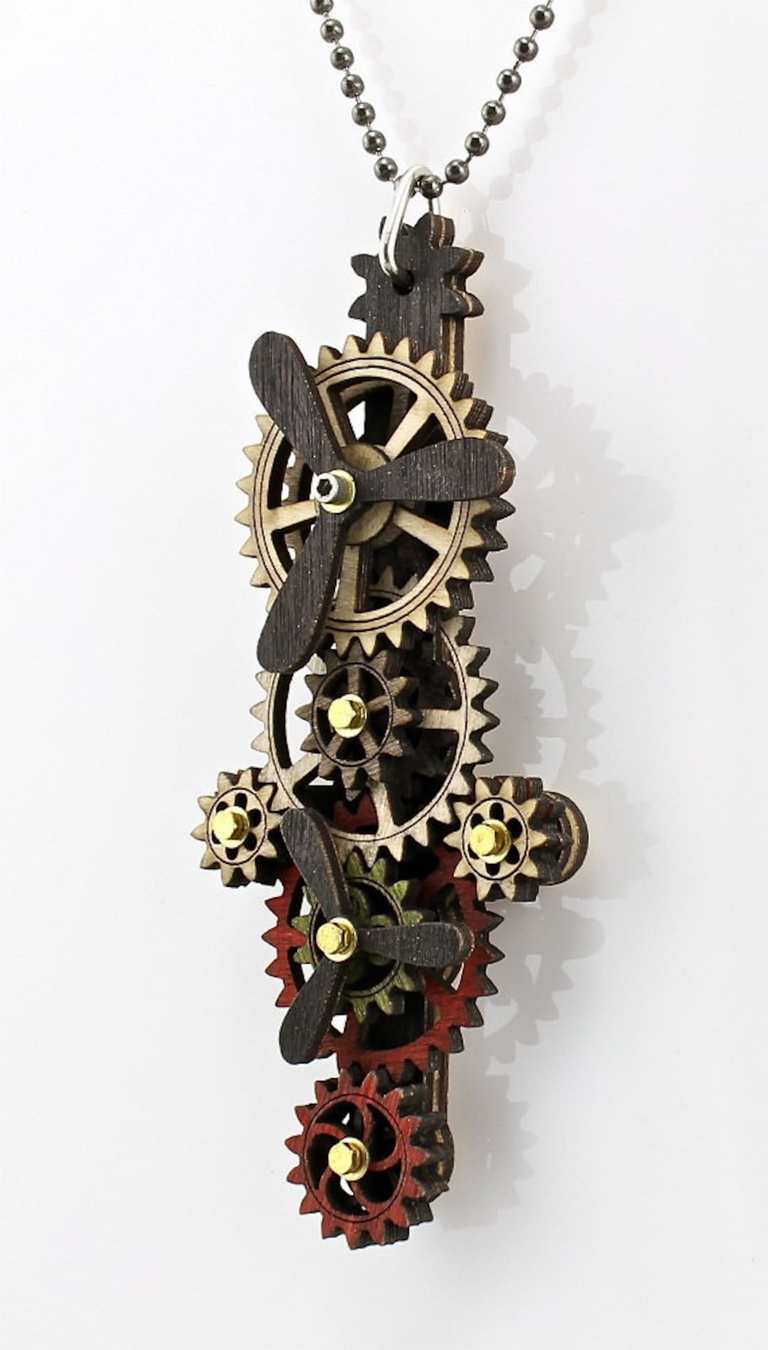 Kinetic Vertical Prop Gear Pendant #6005A - Steam Punk - Etsy
