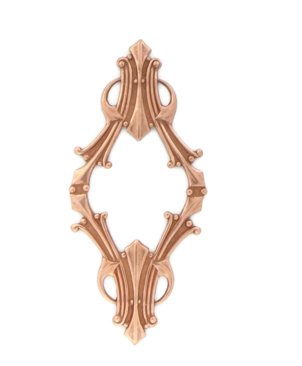 Art Deco Fancy Open Diamond Focal Filigree Copper Rose Gold - Etsy