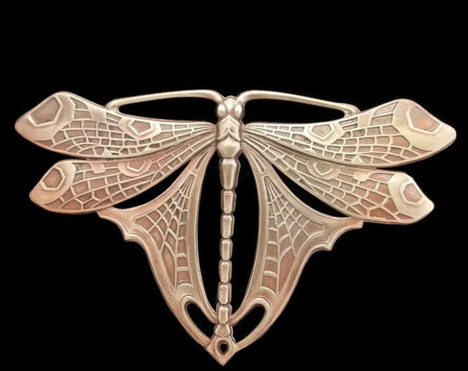 Art Nouveau Art Deco Dragonfly Raw Brass Butterfly Large Focal - Etsy