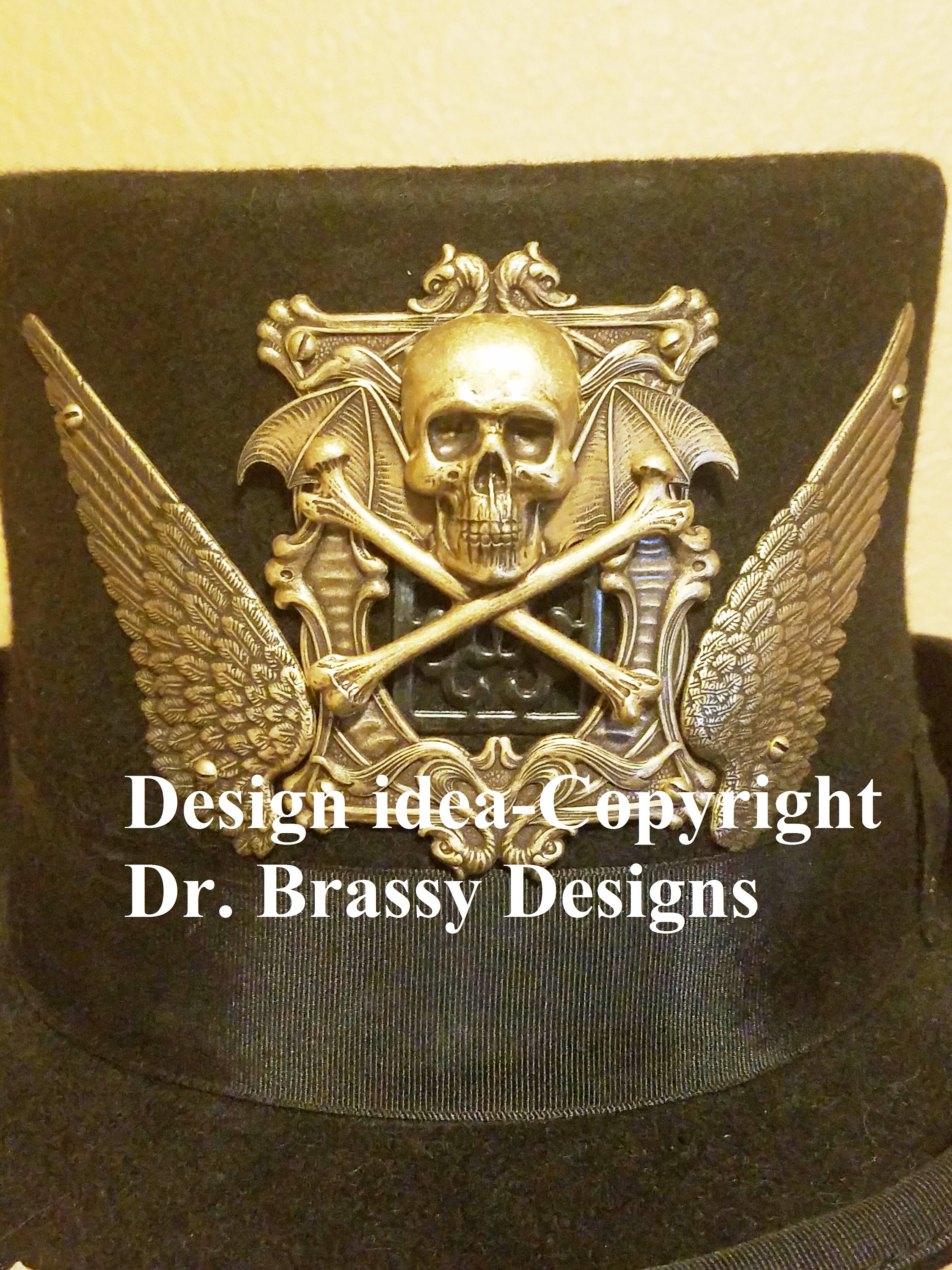 Copper Plated Brass Large Skeleton Skull and Cross Bones Pirate Face ...