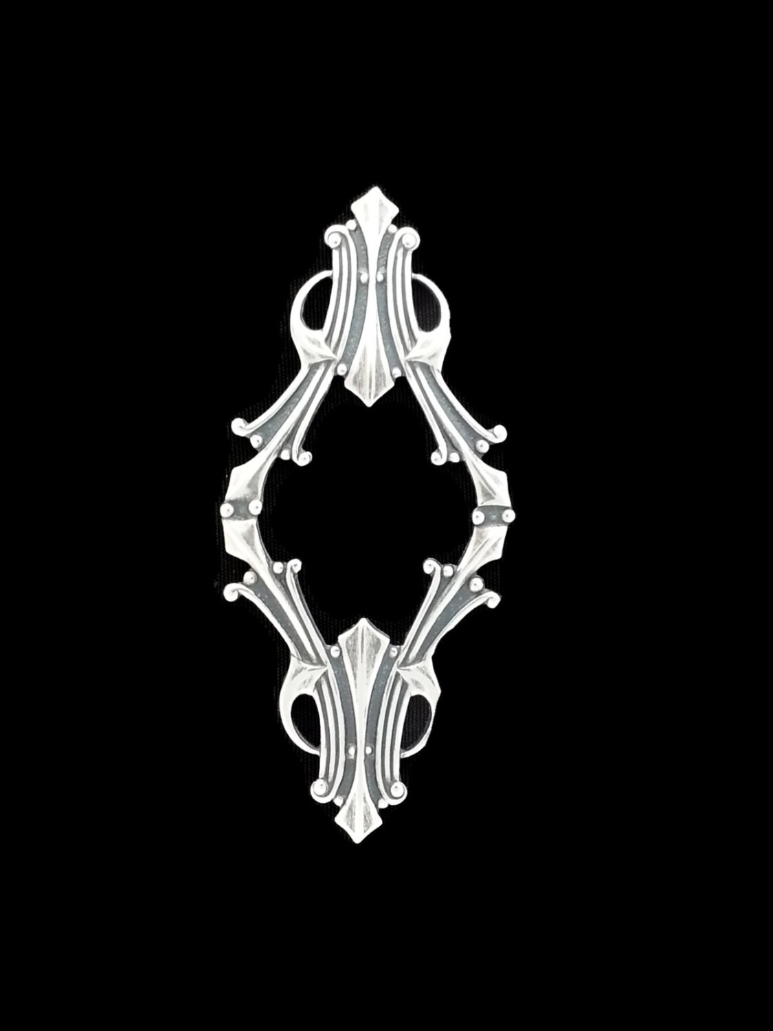 Art Deco Fancy Open Diamond Focal Filigree Silver Plated Brass - Etsy