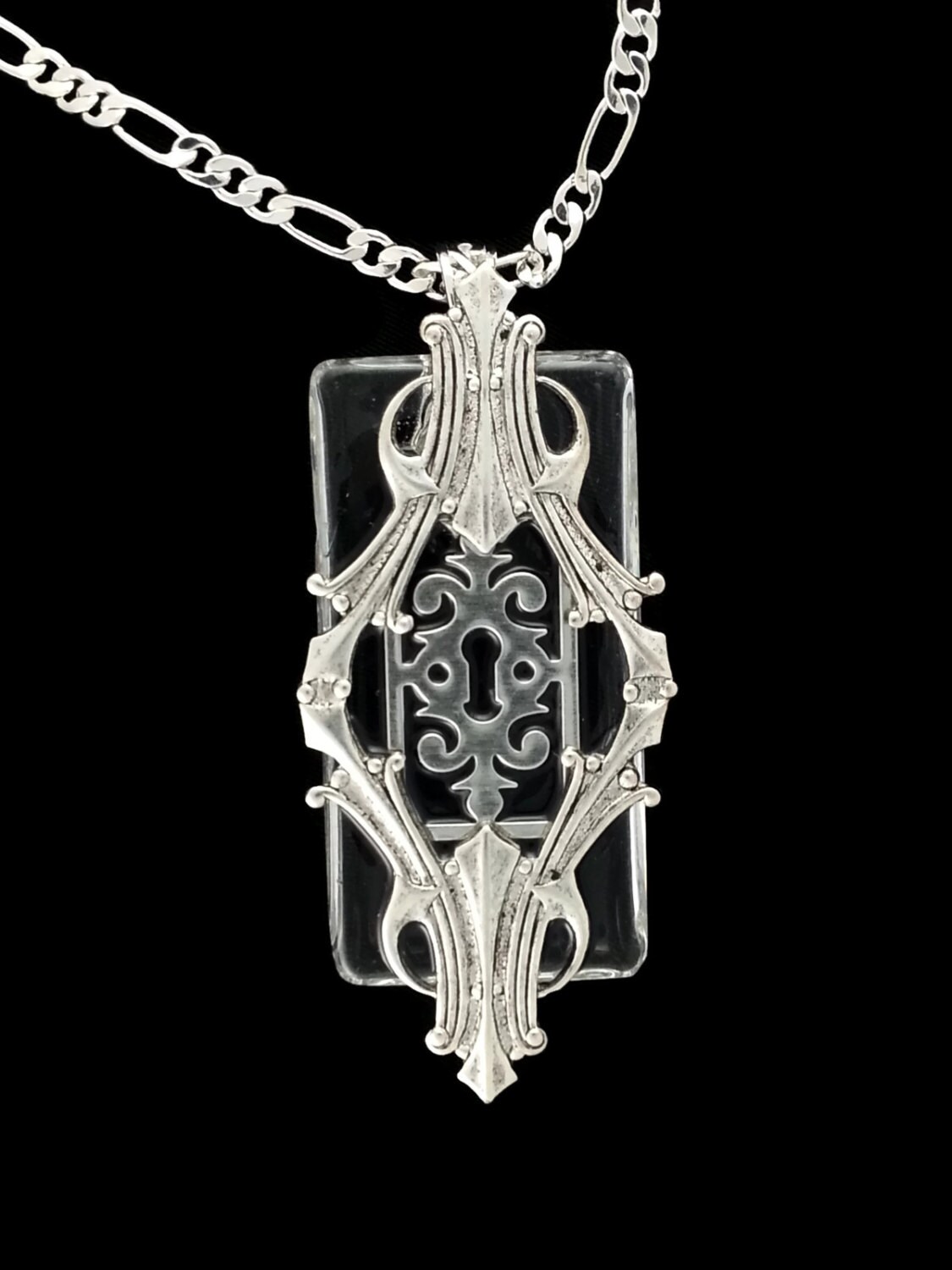 Art Deco Fancy Open Diamond Focal Filigree Silver Plated Brass - Etsy