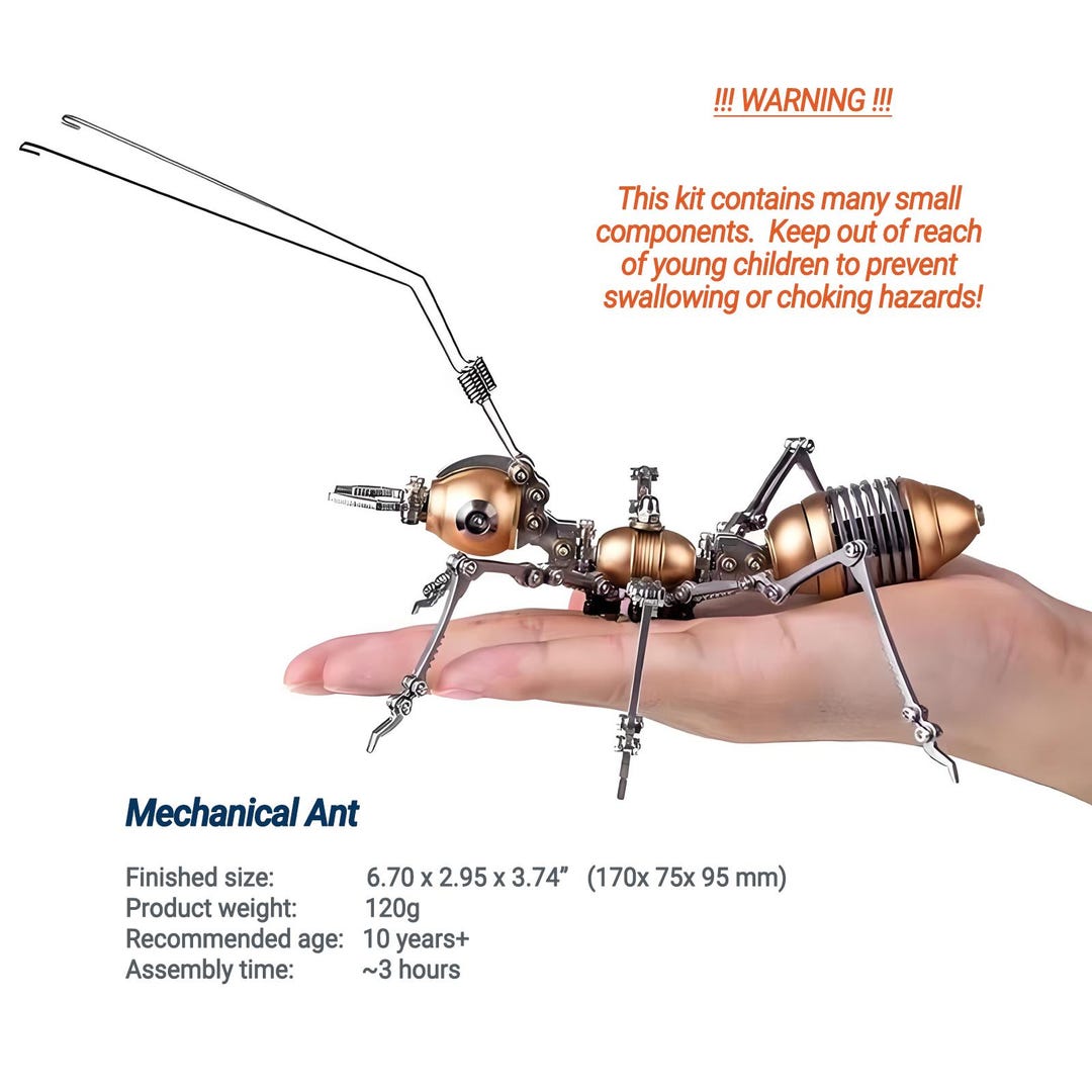 Steampunk Mechanical Ant Puzzle: Poseable 3D Metal Model - Etsy