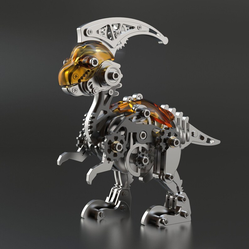Steampunk Parasaurolophus Puzzle Kit: Stainless Steel & Aluminum DIY ...