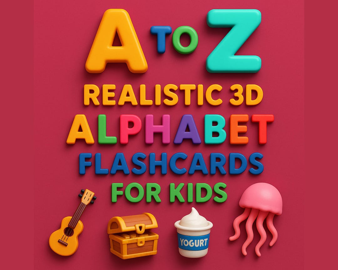 A to Z Alphabet Flashcards for Kids – ABC Learning Cards– Preschool ...