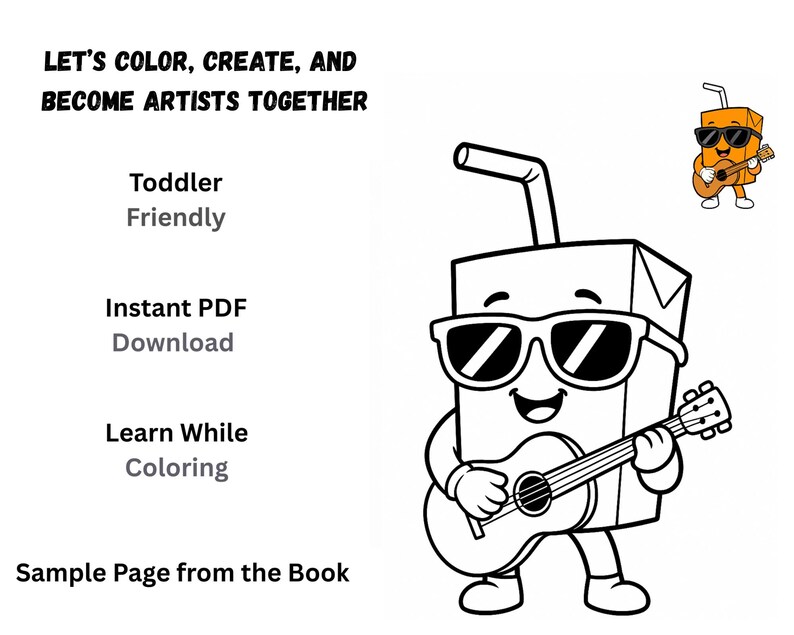 Printable Coloring Pages – Black Outline on White Background – Kids ...