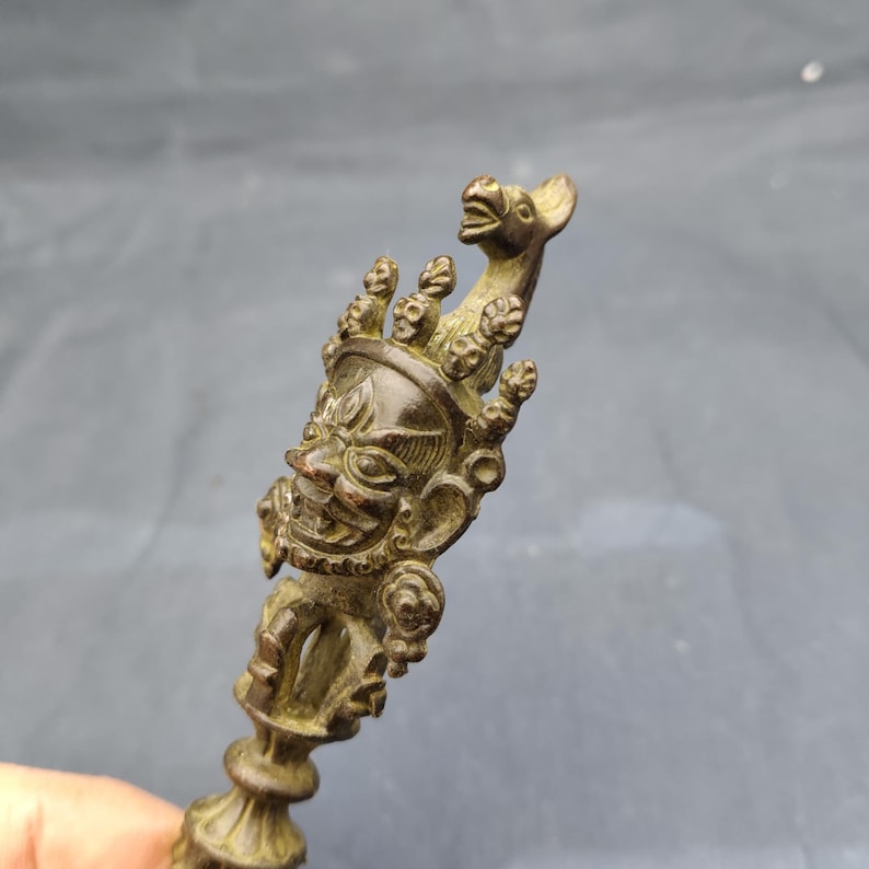 Tibetan Bronze Guardian Phurba & Vajra Tea Pet | Feng Shui Protection ...