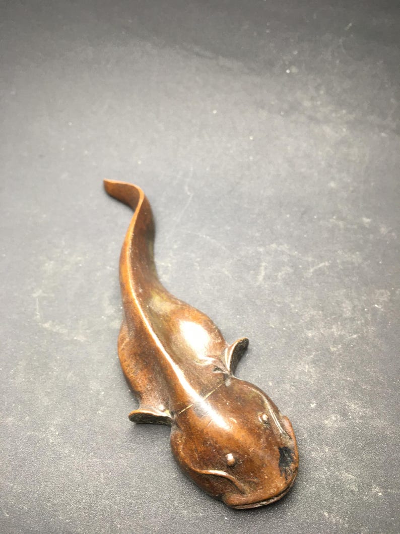 Handcrafted Bronze Catfish Figurine: Symbol of Prosperity & Good Luck ...