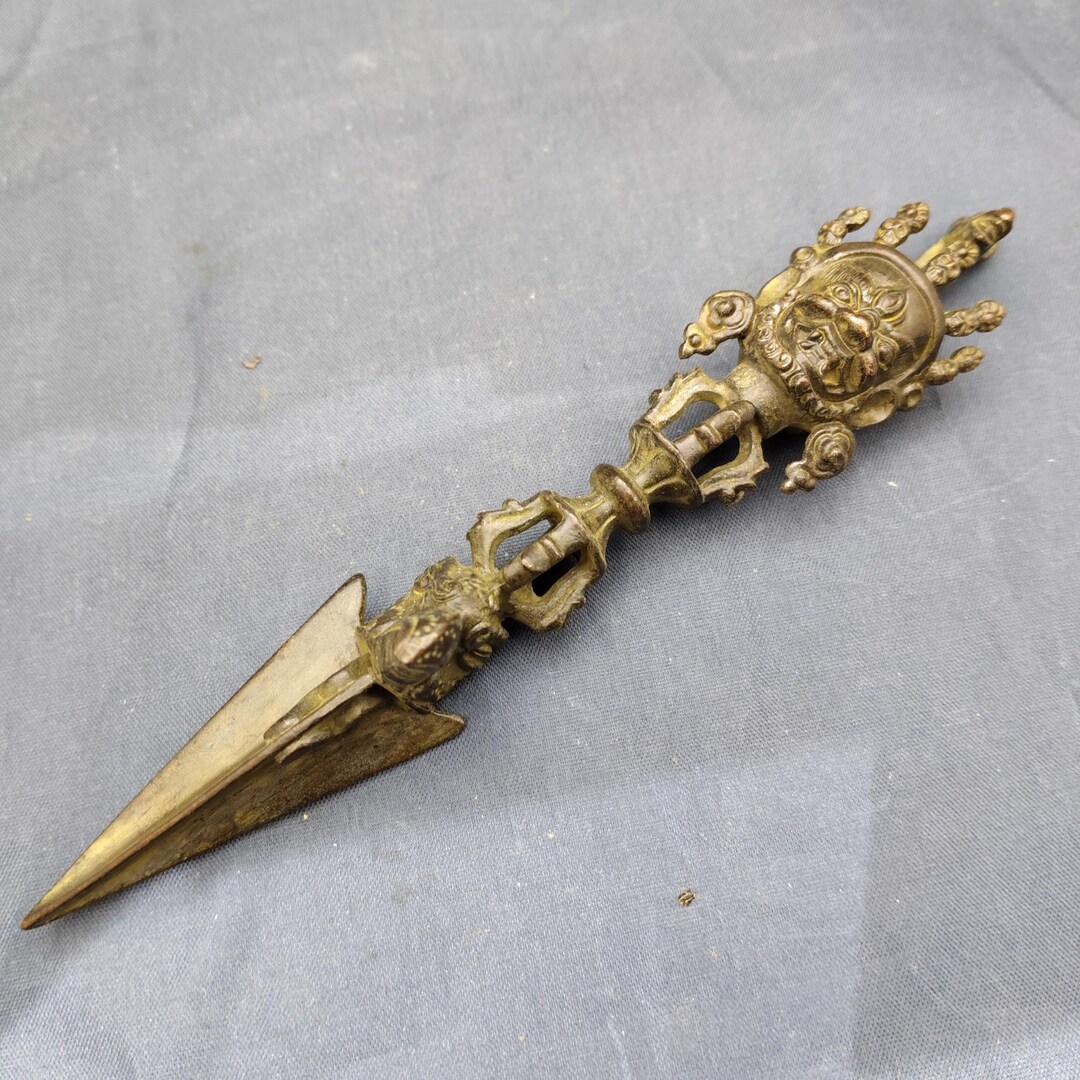 Tibetan Bronze Guardian Phurba & Vajra Tea Pet | Feng Shui Protection ...