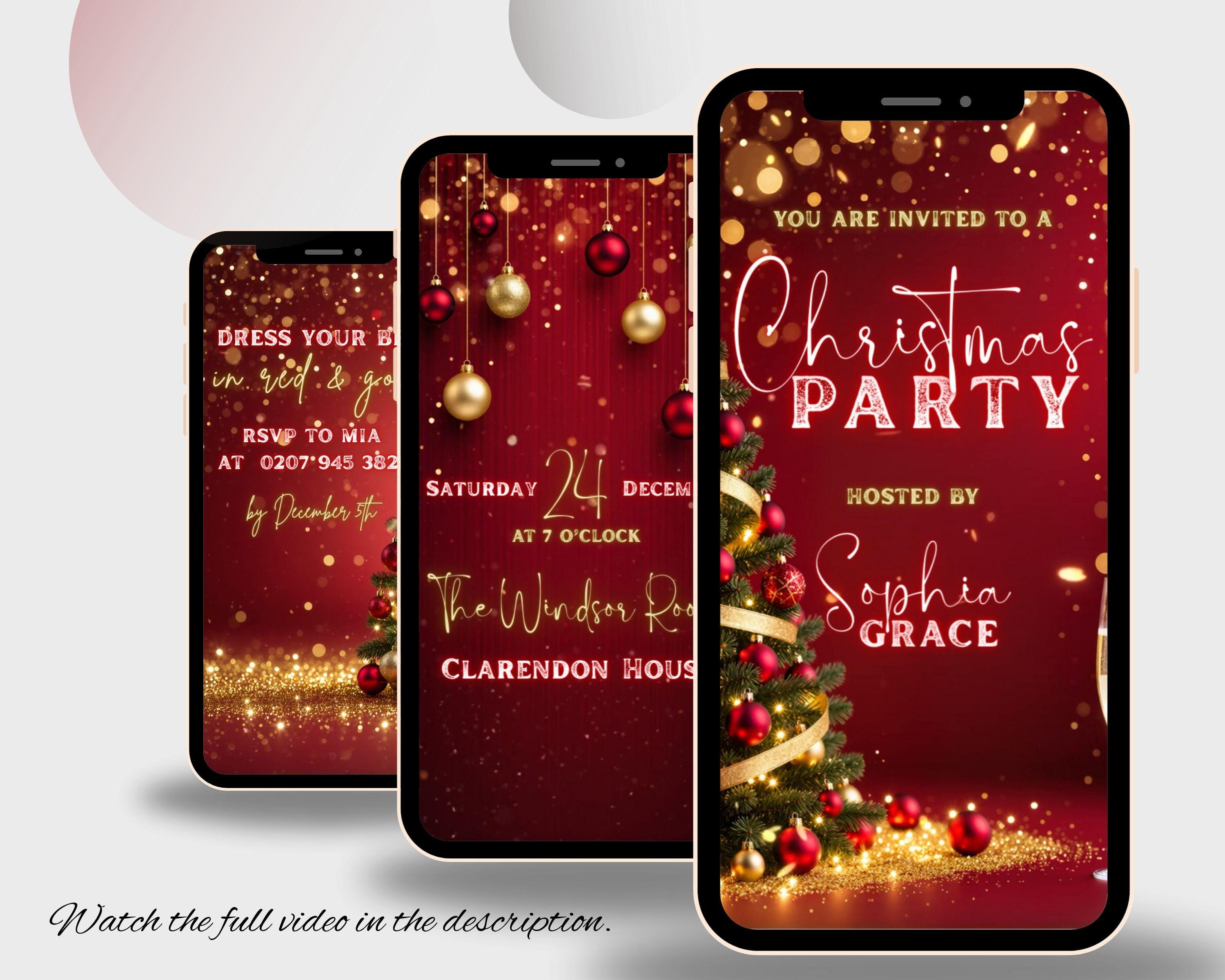 Christmas Party Invite, Holiday Party Invitation, Festive Christmas ...