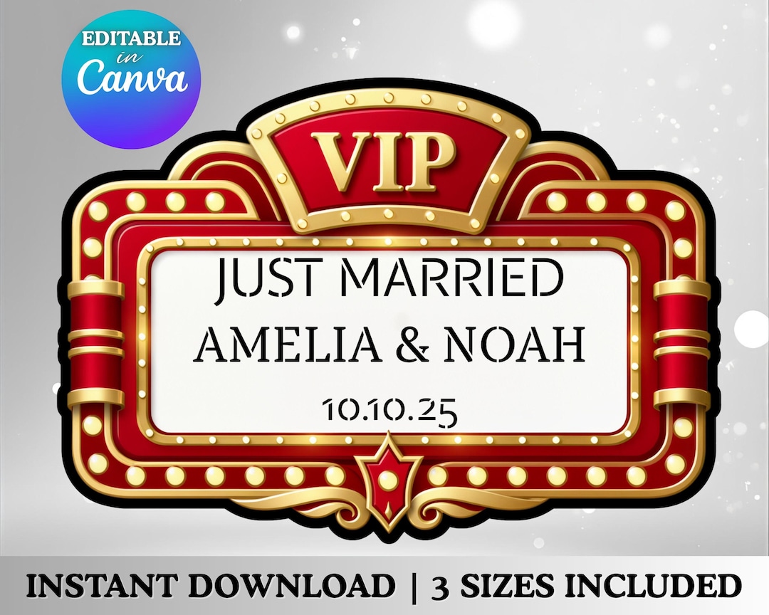 Marquee Sign, Custom Wedding Reception Sign, Editable Canva Wedding ...