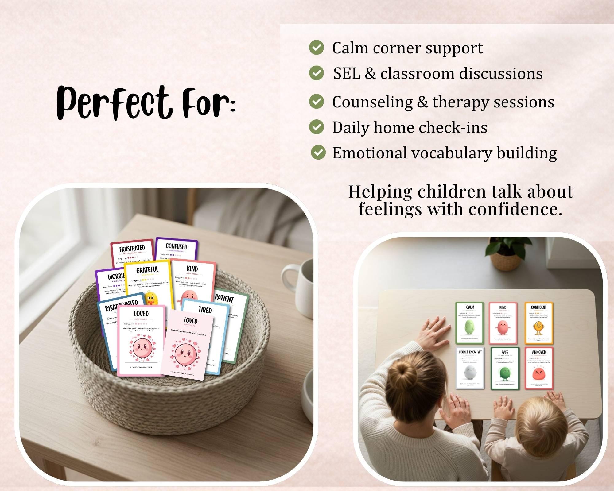 Kids Feelings Cards Printable, Naming Emotions Flashcards, Calm Down ...